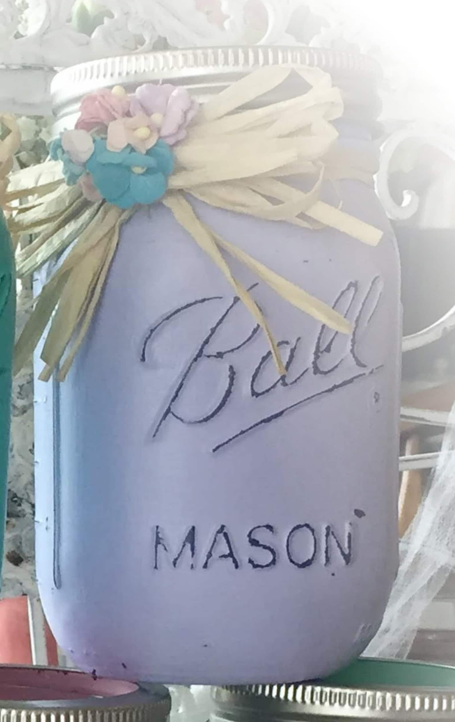 Shabby Chic Painted Mason Jars Centerpieces Home Decor Vases for ...