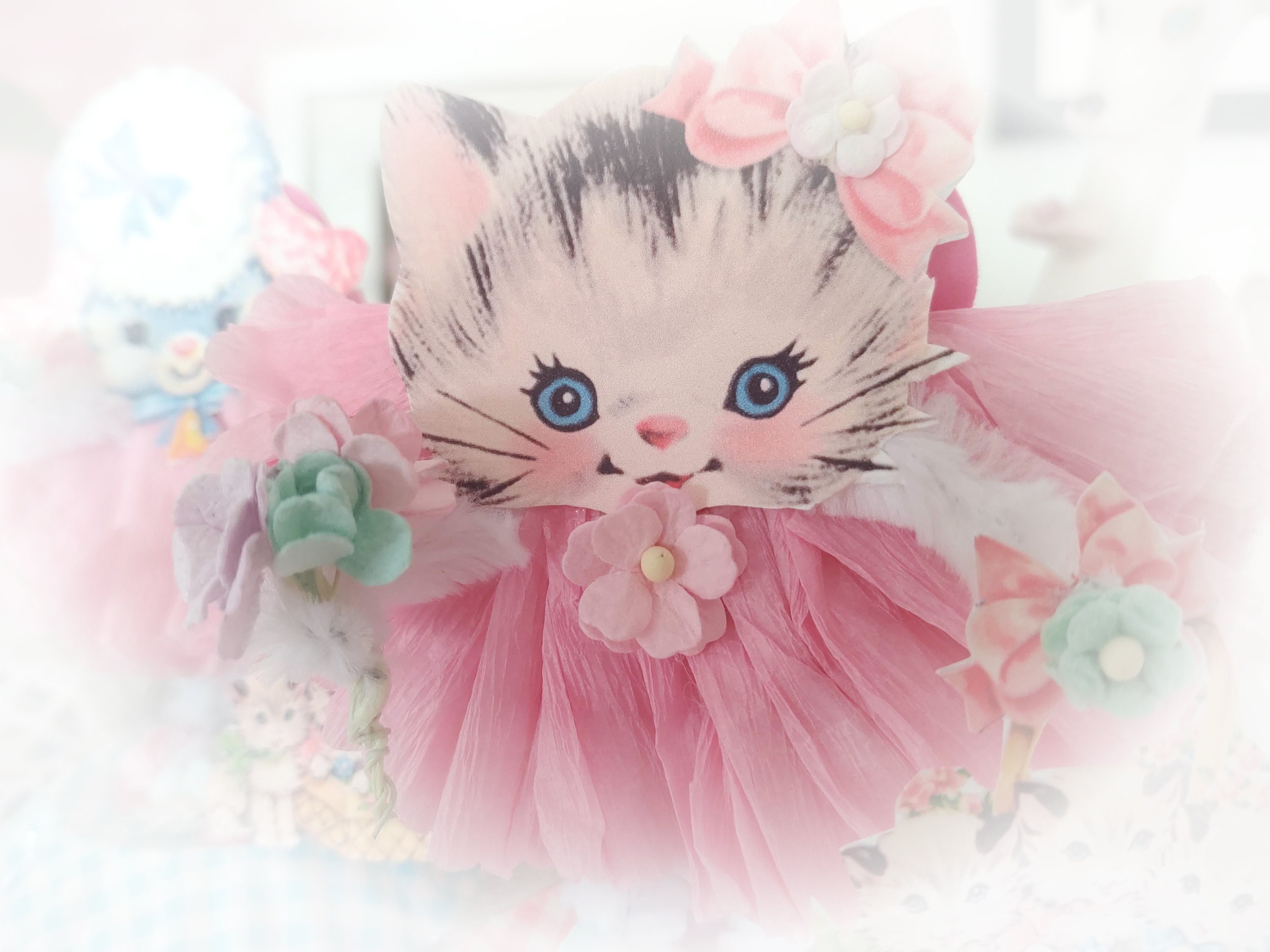 Kitty Figure Figurine Cat Kitten Bump Chenille Pipe Cleaner | Etsy