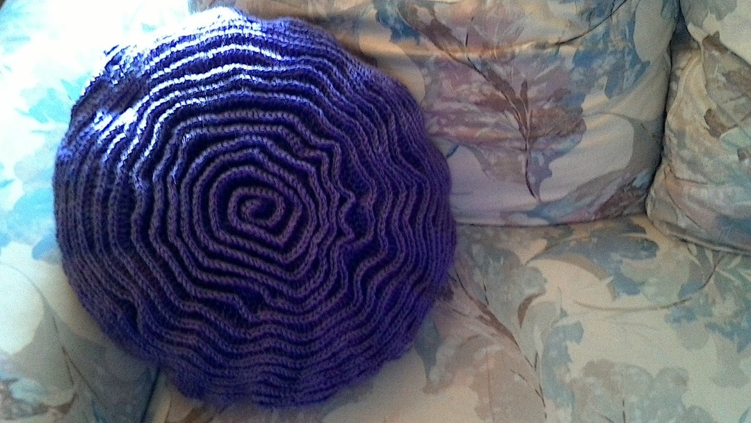 16 Round Double Sided Ruffle Rose Decorative Pillow - Etsy