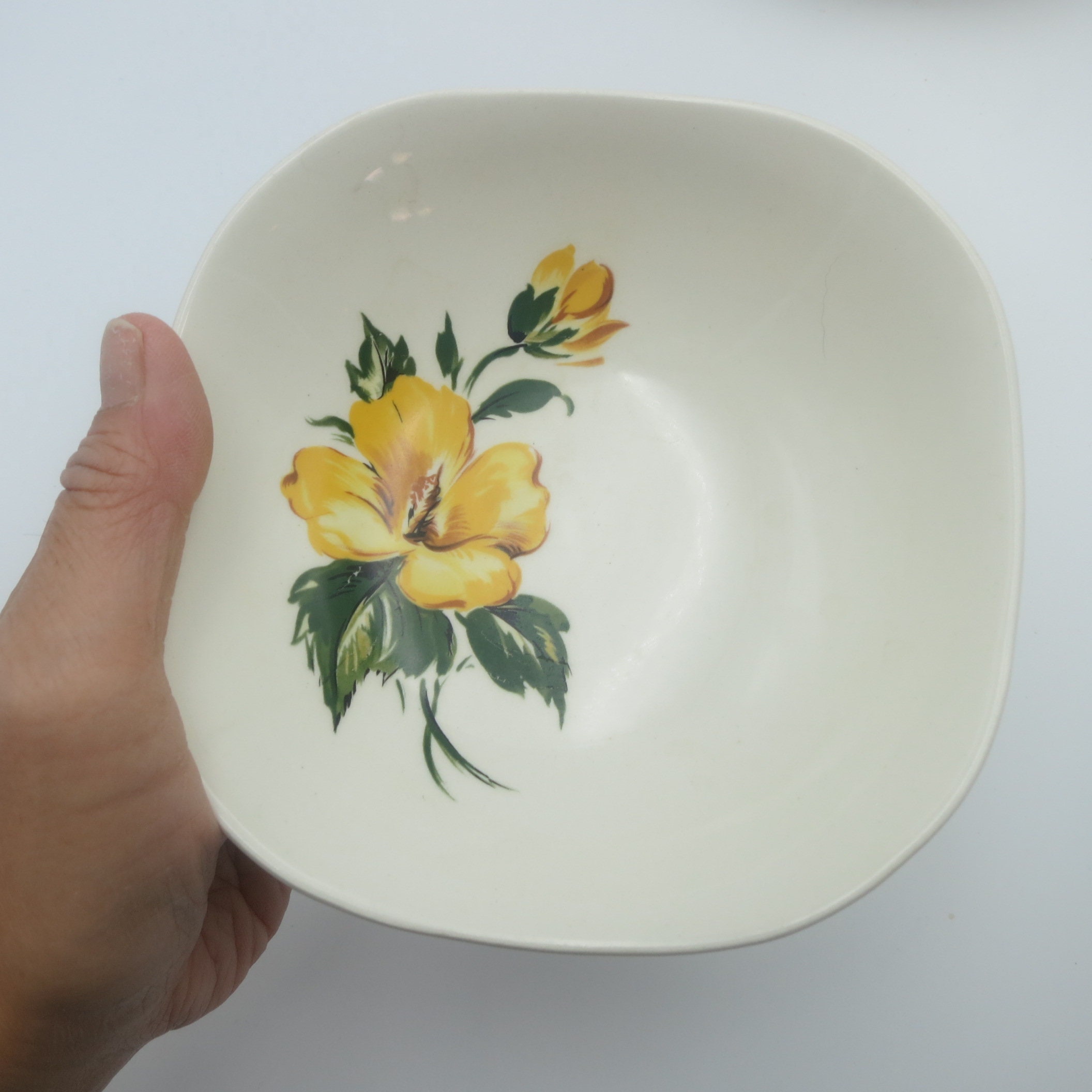 Hibiscus Bowls Plates Serving Platter Yellow Flower by Harmony - Etsy