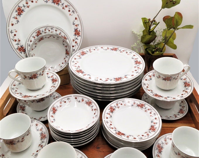 Sheffield Anniversary Porcelain Fine China Dinnerware 40 Pieces Pink ...