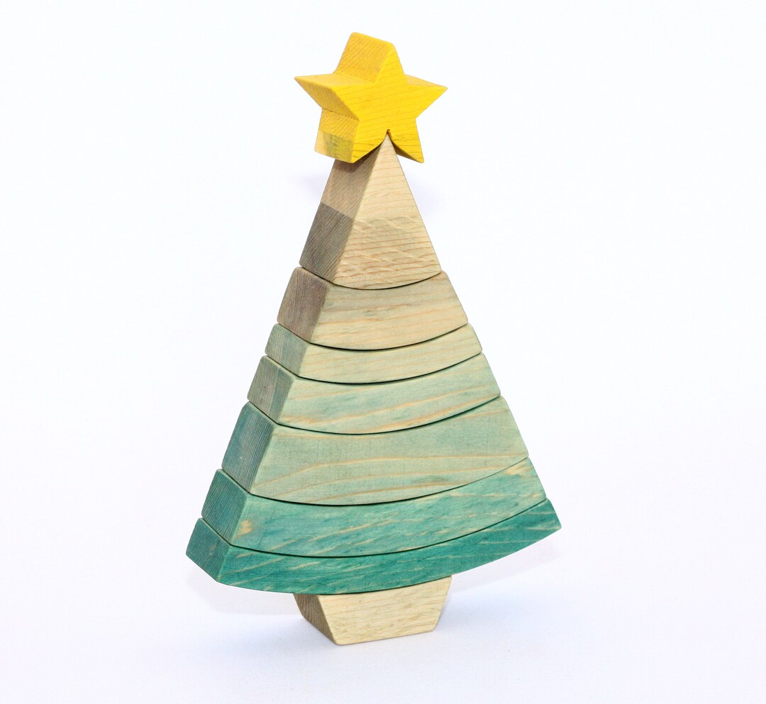 Gradient Pine Christmas Tree Stacker: Waldorf Toy, Kids Decor - Etsy