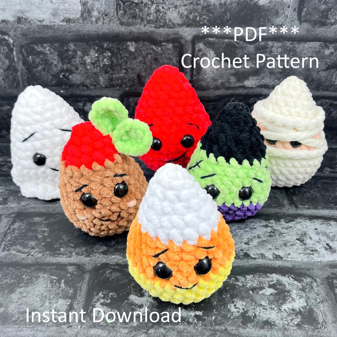 Halloween Amigurumi Squashes Crochet PDF Pattern Bundle, Ghost, Mummy ...