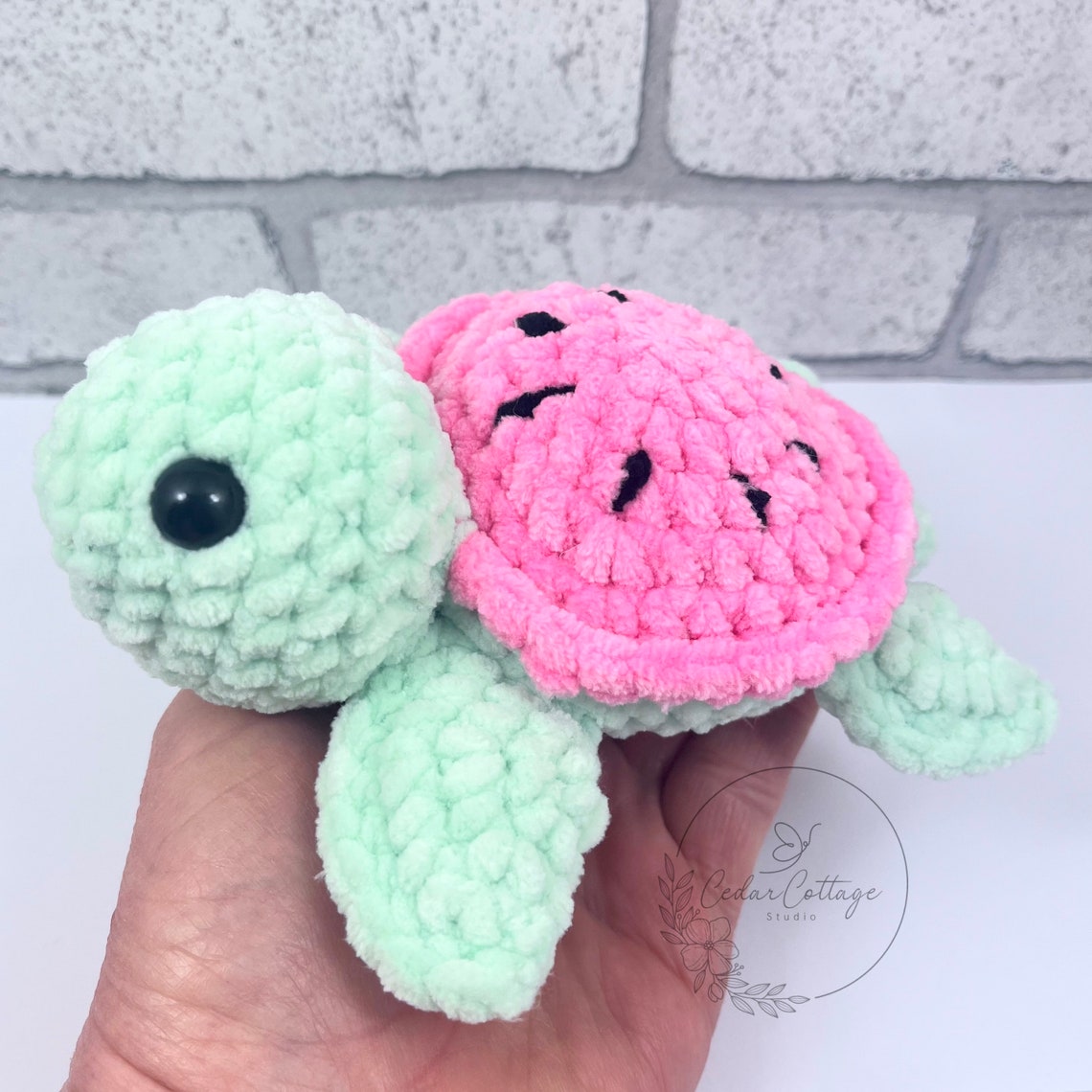 Watermelon Turtle Crochet Plushie, Amigurumi, Baby Shower Gifts, New ...