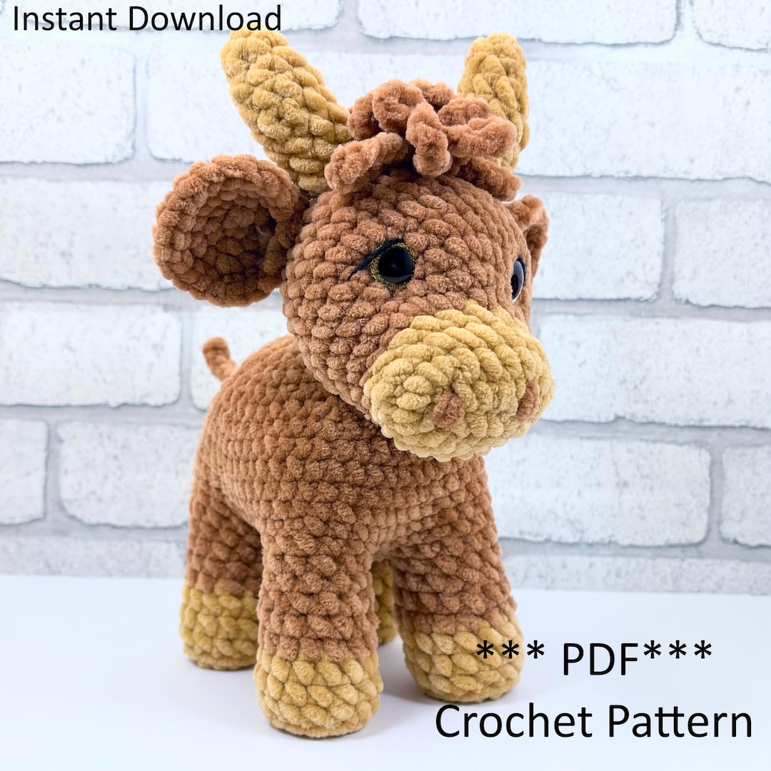 Crochet Highland Cow Pattern PDF, Amigurumi, Low Sew, Plushie Toy ...