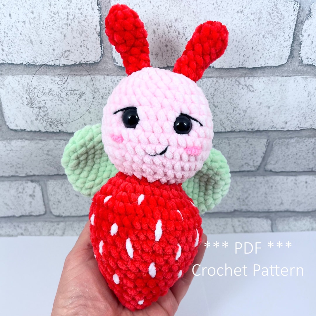 Crochet Straw-bee Pattern, PATTERN ONLY, Strawberry Bee, Bug, Amigurumi ...