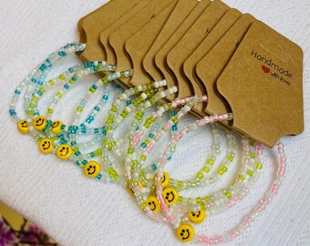 Handmade Glass Seed Bead Y2k Friendship Good Luck Stretch Bracelet - Etsy