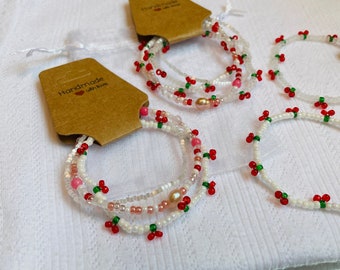 Handmade Glass Seed Bead Y2k Friendship Good Luck Stretch Bracelet - Etsy