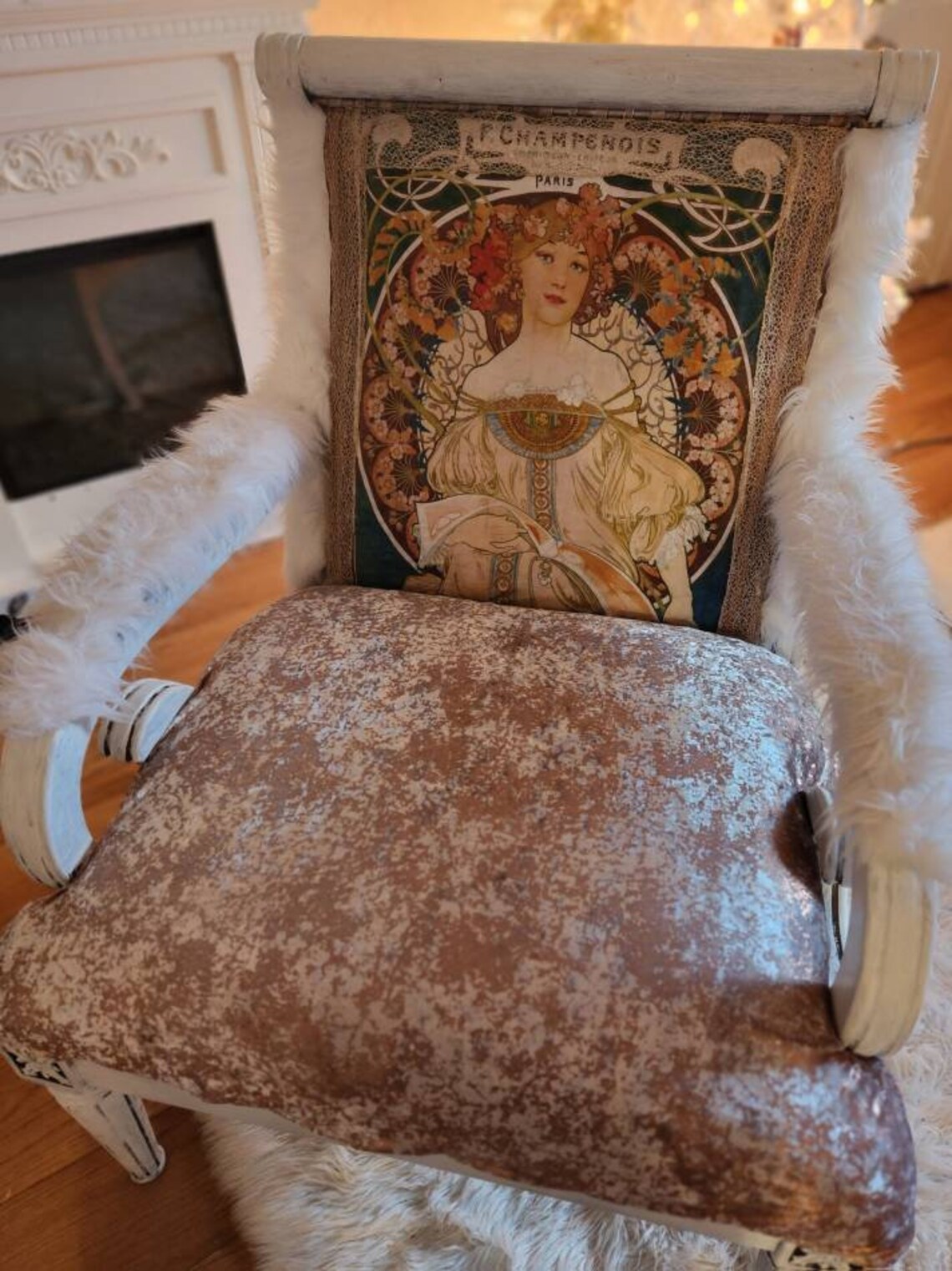 Boho Chic Alphonse Mucha French Chair - Etsy