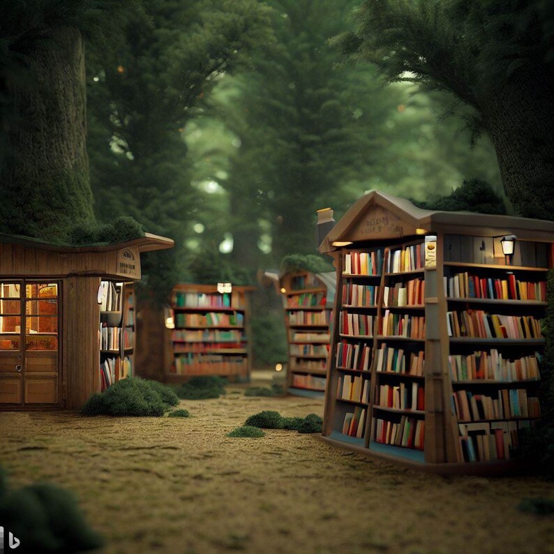 Bookshops in A Forest Clip Art - Etsy