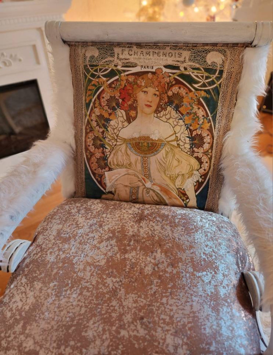 Boho Chic Alphonse Mucha French Chair - Etsy