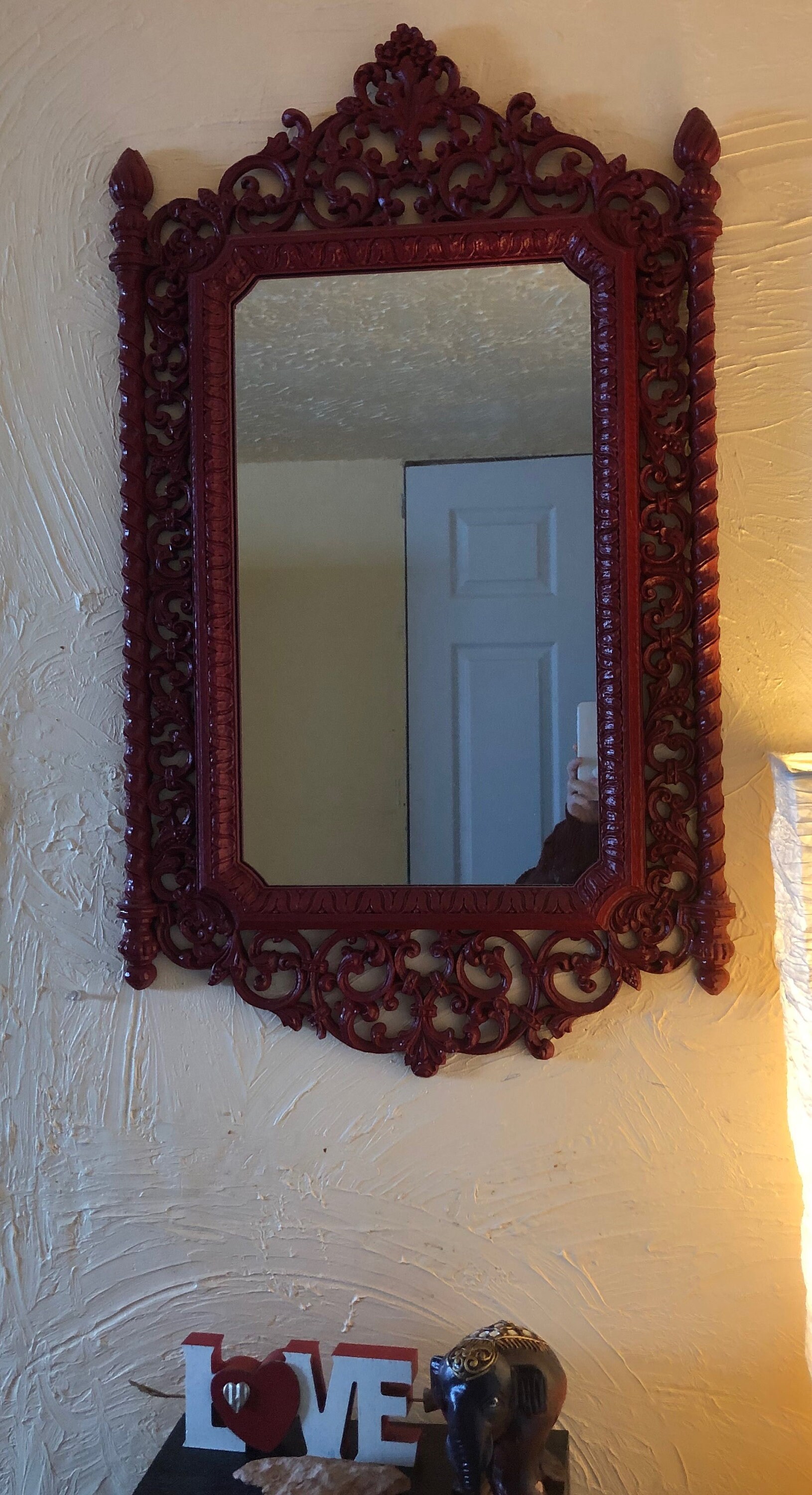 Vintage Upcycled Red Mirror - Etsy