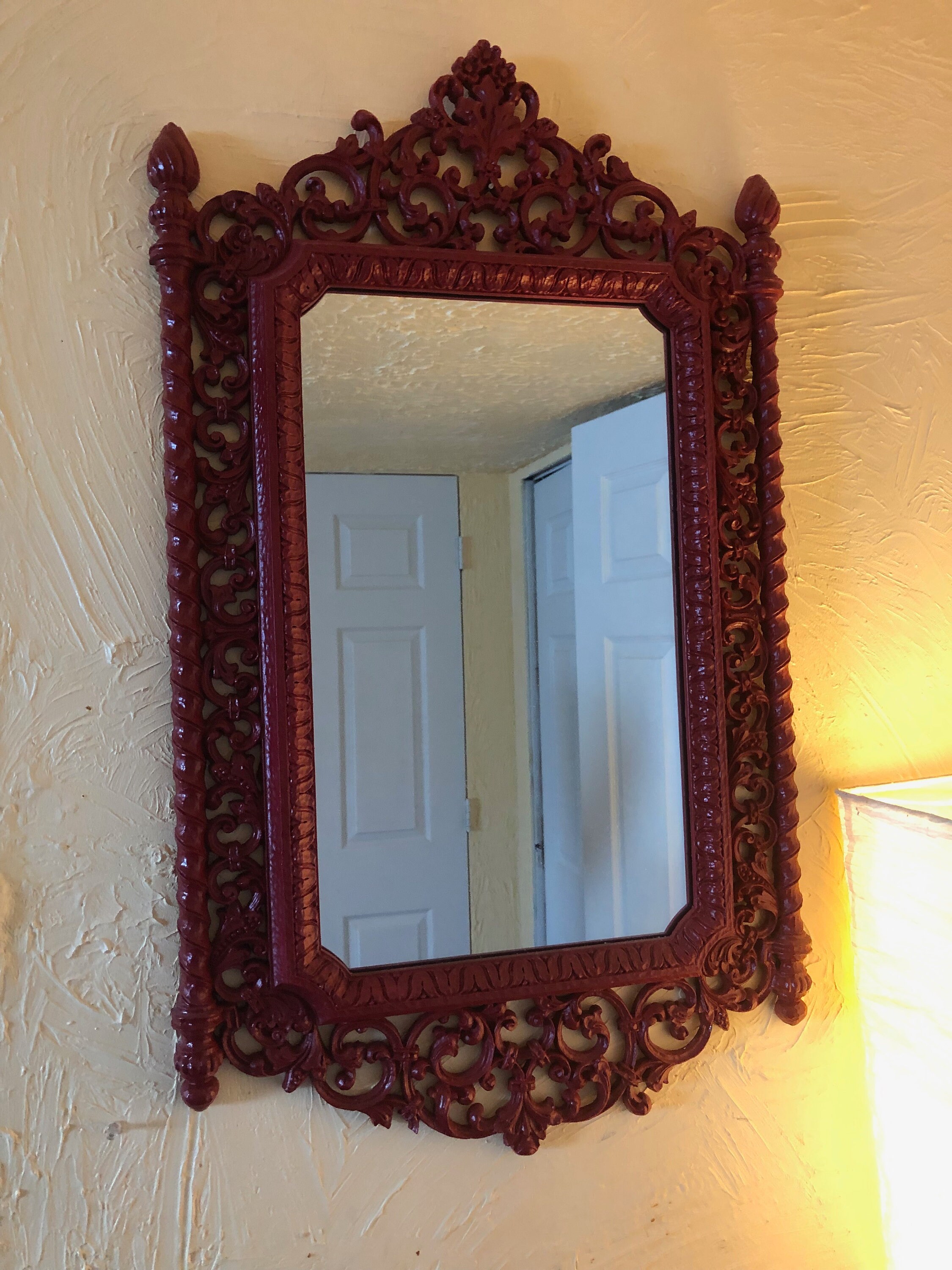 Vintage Upcycled Red Mirror - Etsy