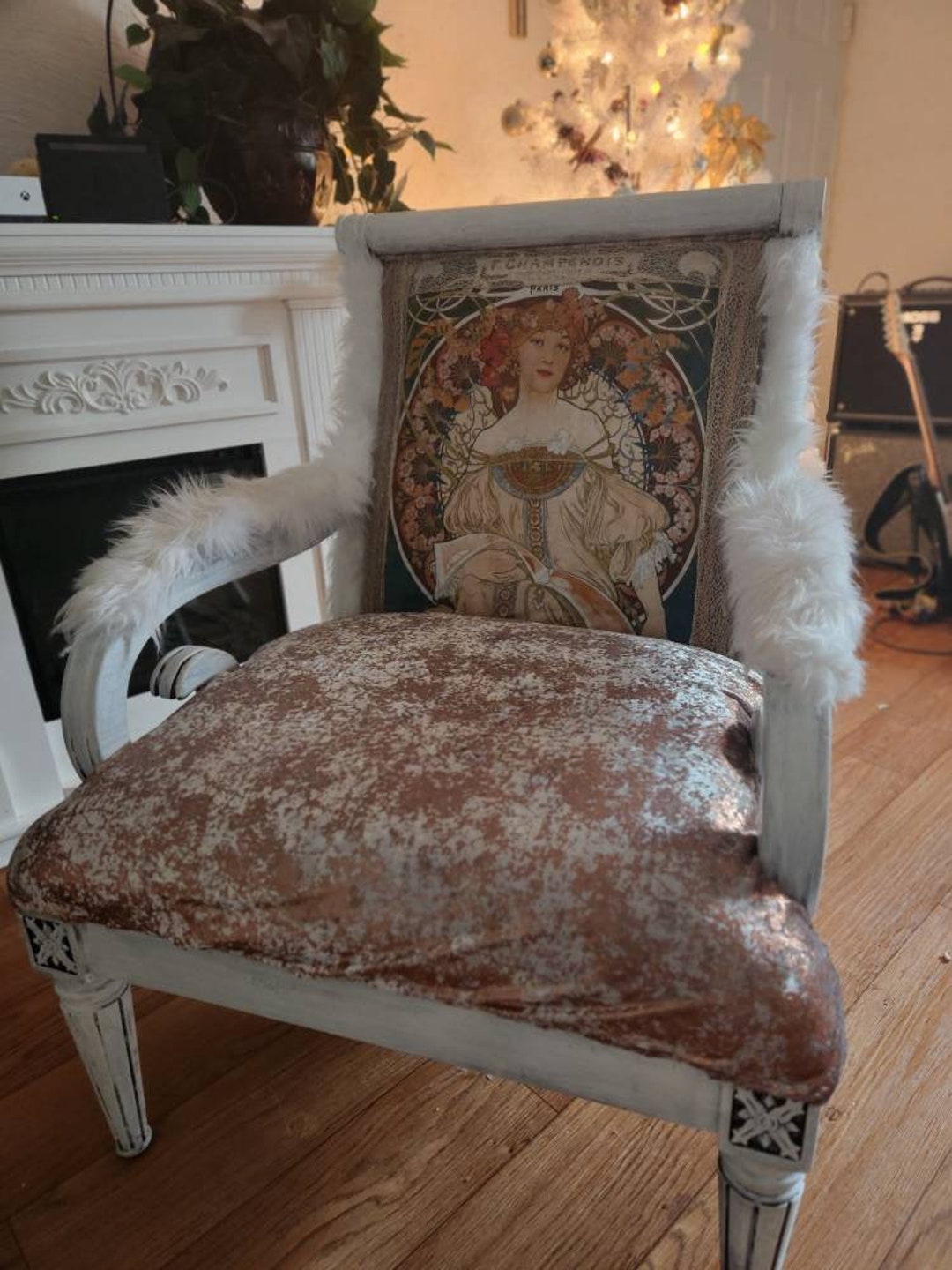 Boho Chic Alphonse Mucha French Chair - Etsy