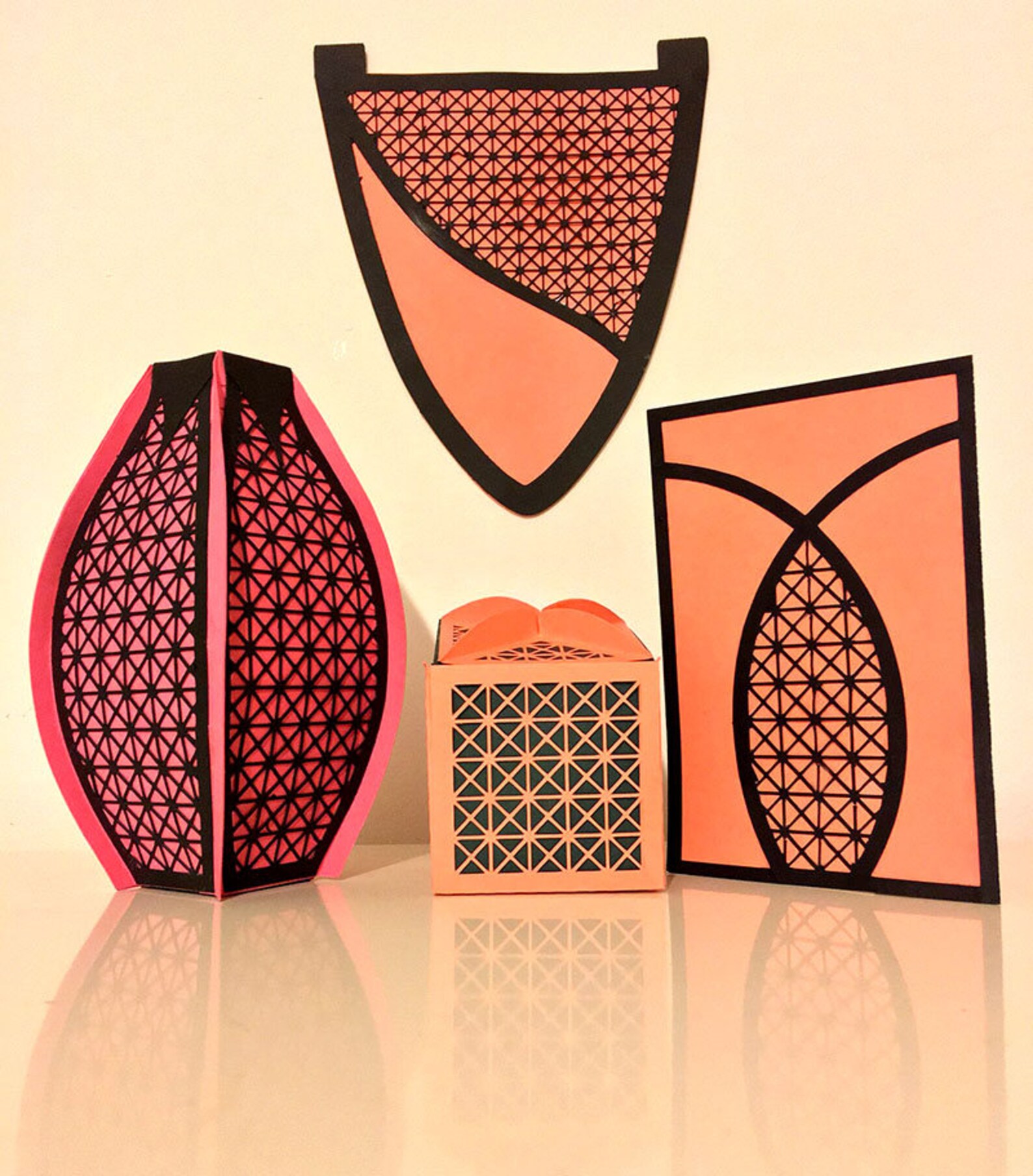 Swerve 3d SVG Paper Cutting Design Template, Paper Cut Decorative Vase ...