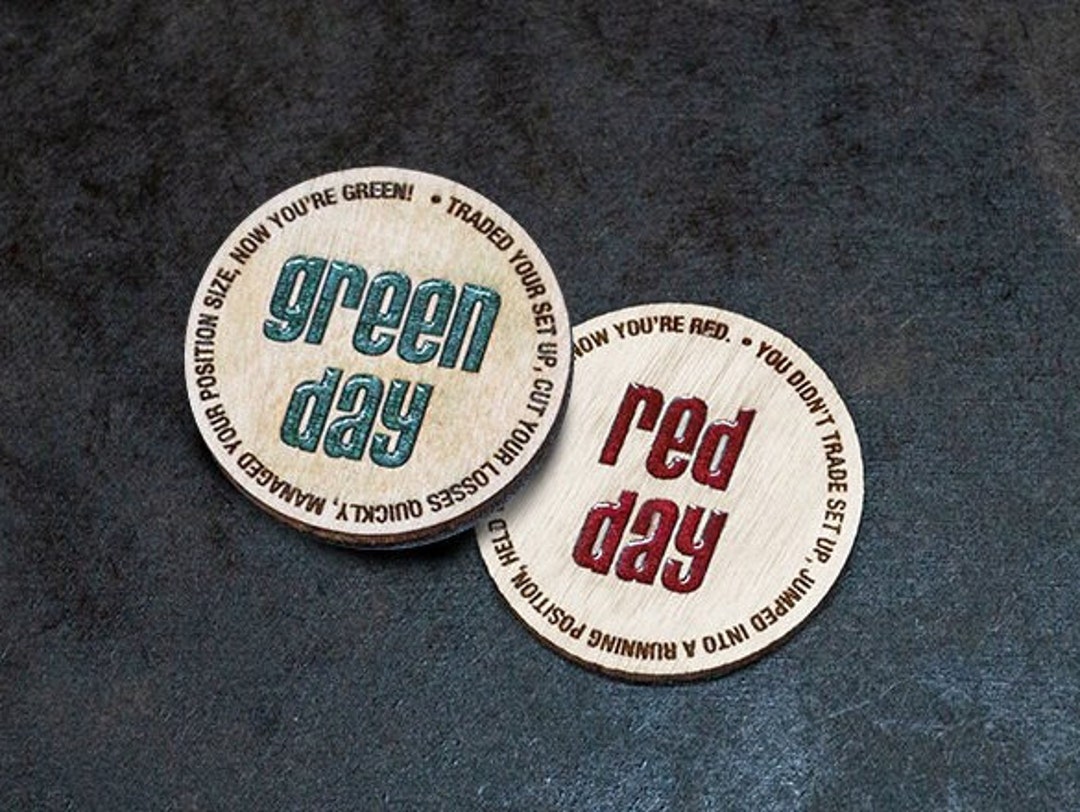Green Day / Red Day W/ Check List Wood Coin W/ Resin Inlay - Etsy