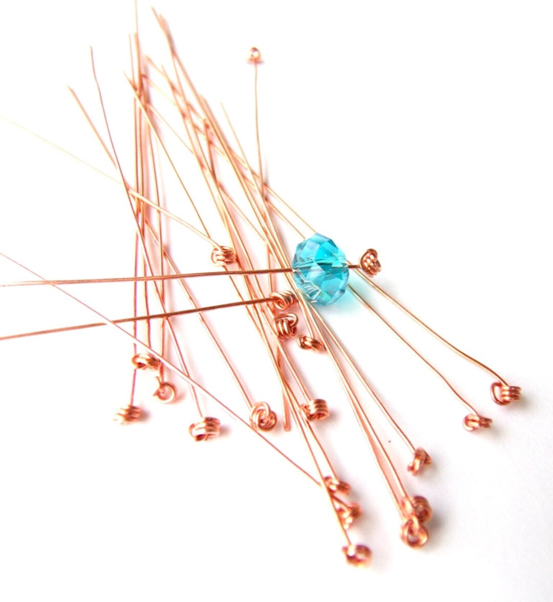 10 Fancy Head Pins Knotted Headpins Copper Head Pins Headpins