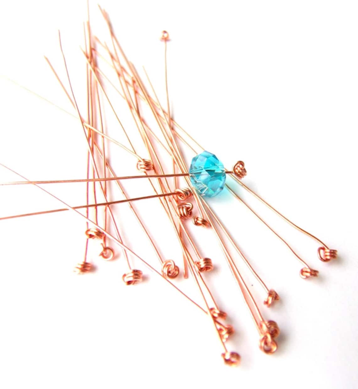 10 Fancy Head Pins Knotted Headpins Copper Head Pins Headpins