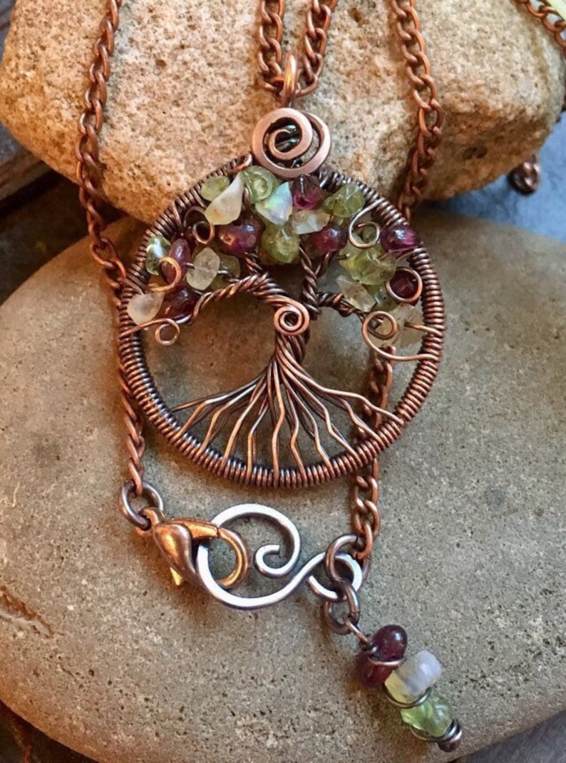 Tree of Life Mother's Necklace/ Tree/ Wire Wrapped Jewelry/ Wire ...