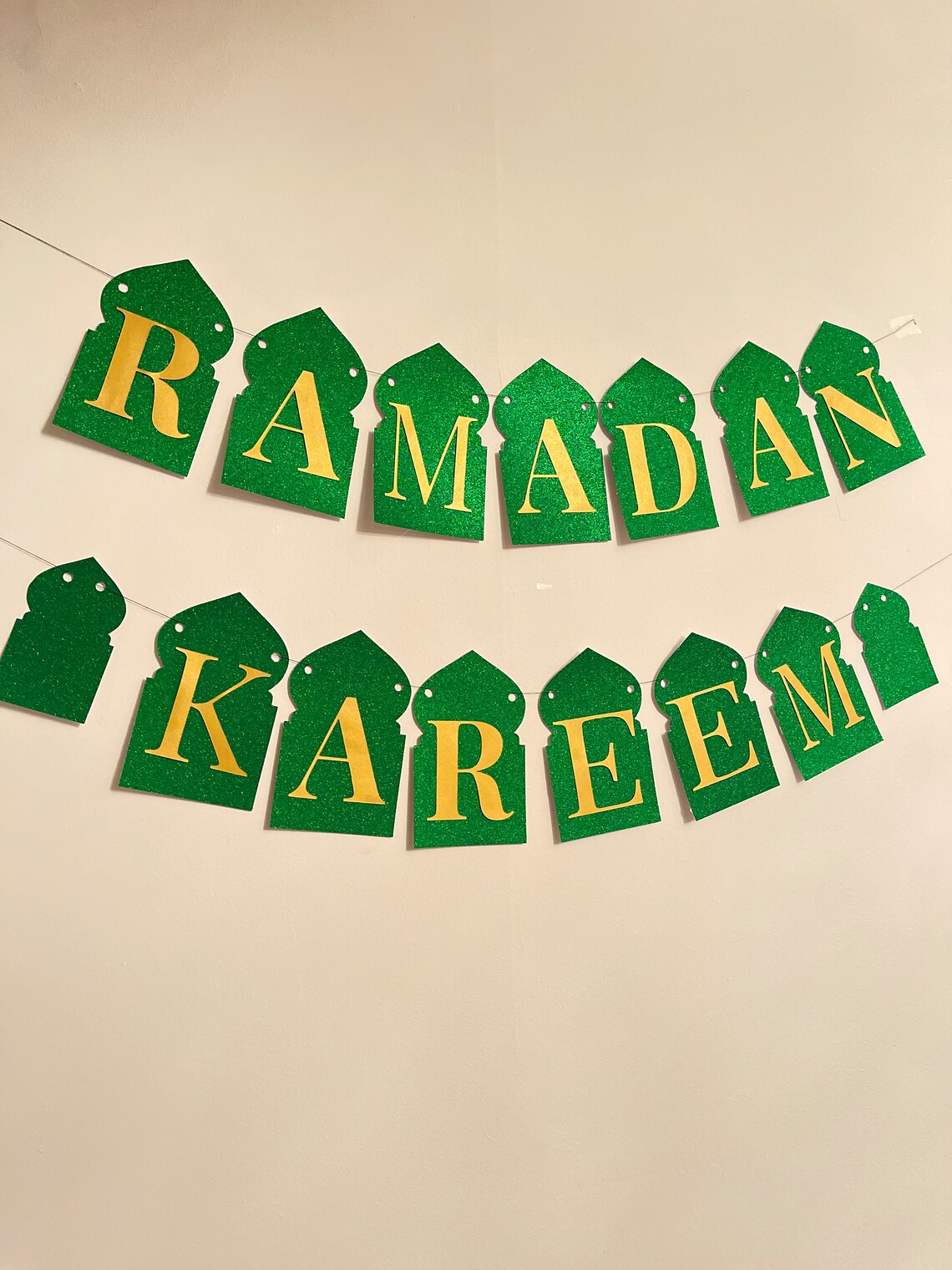 Ramadan Banner I Ramadan Kareem I Green and Gold Glitter I Islamic ...