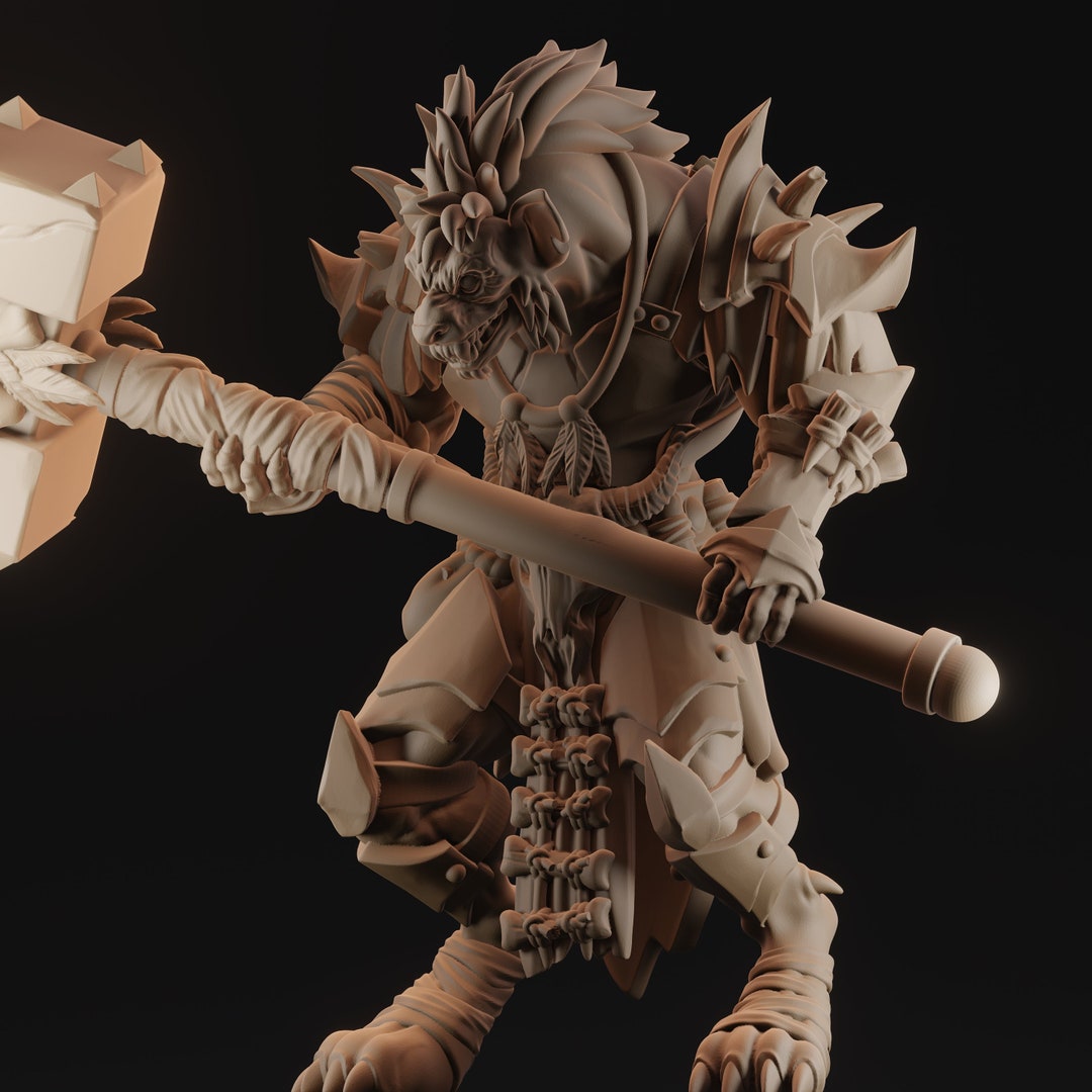 Gnoll Forgebreaker by Nafarrate Designs, 32mm Resin 3d Printed ...
