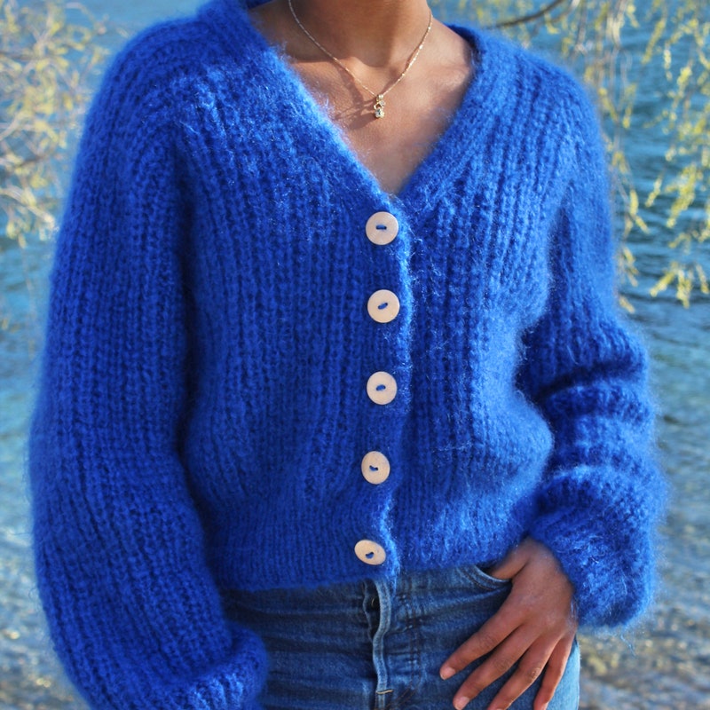 Fisherman Rib Knit Cardigan Pattern - Etsy