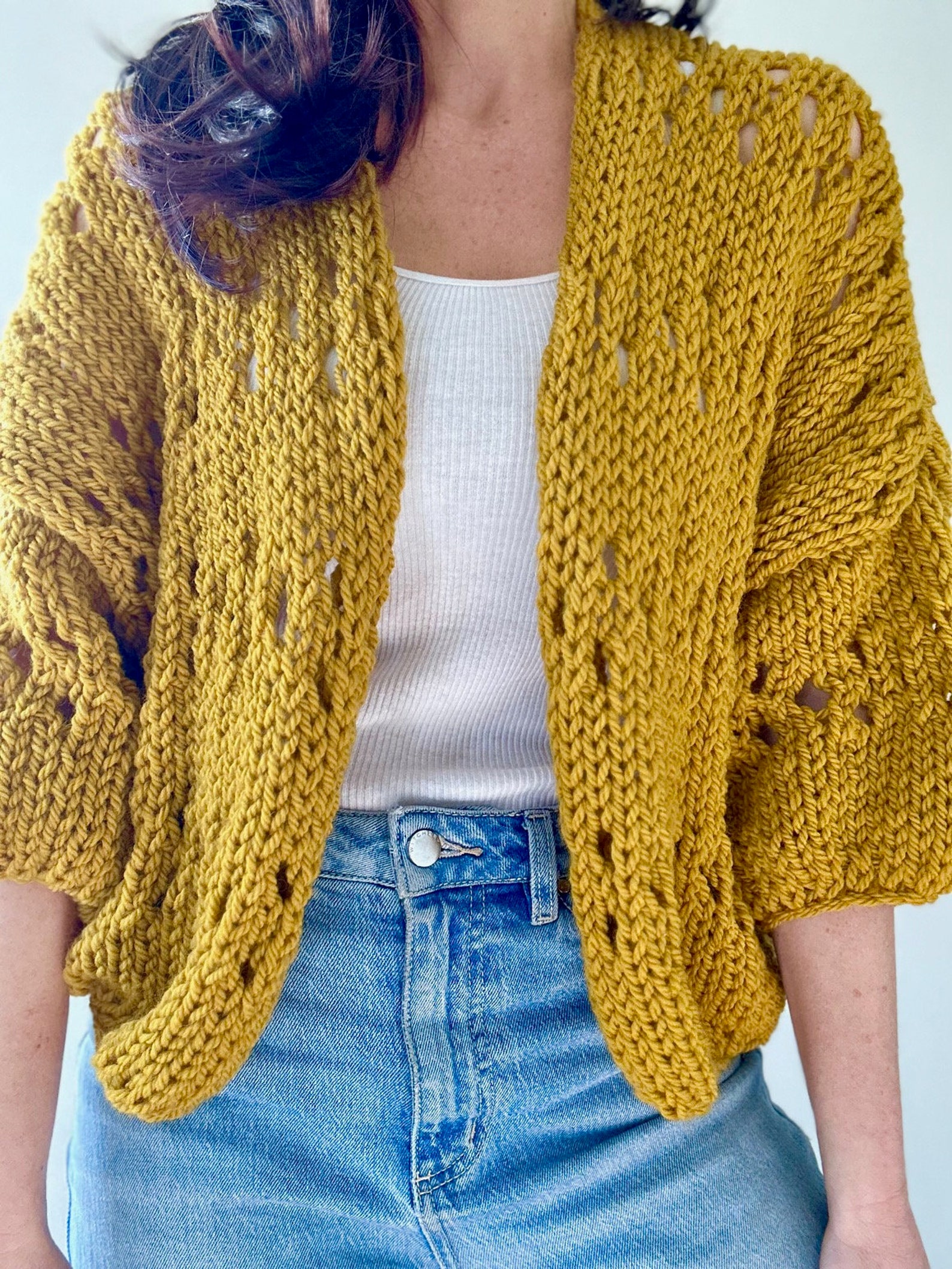 Emma Cardigan- Knitting Pattern 164 - Knits One Adult Size for All - Etsy