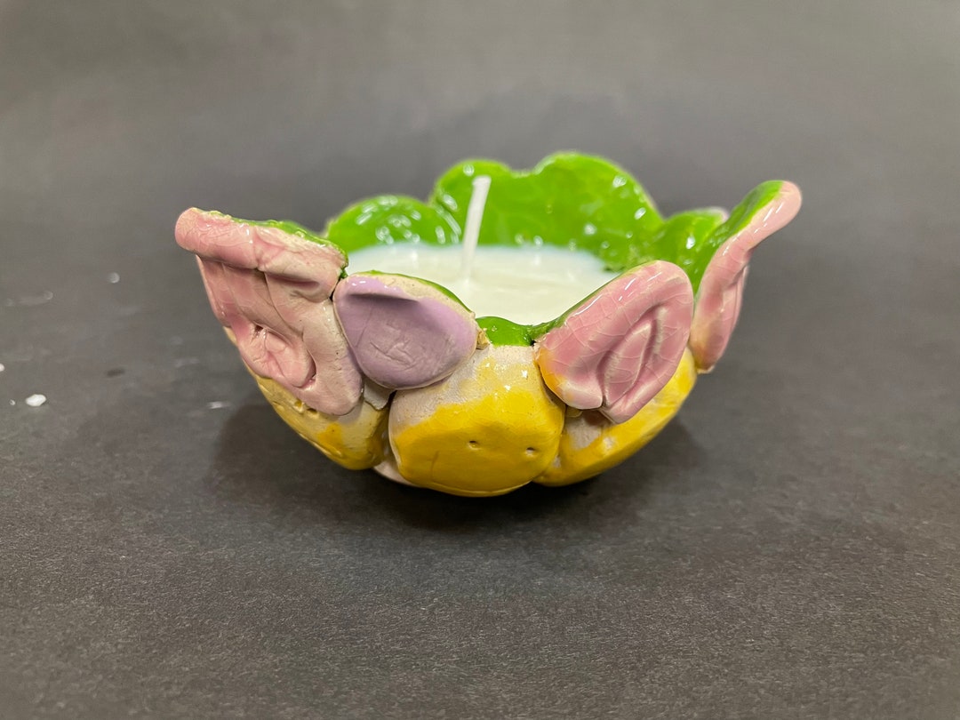 Handmade Ceramic Candle--smiley Face Coil Pot - Etsy