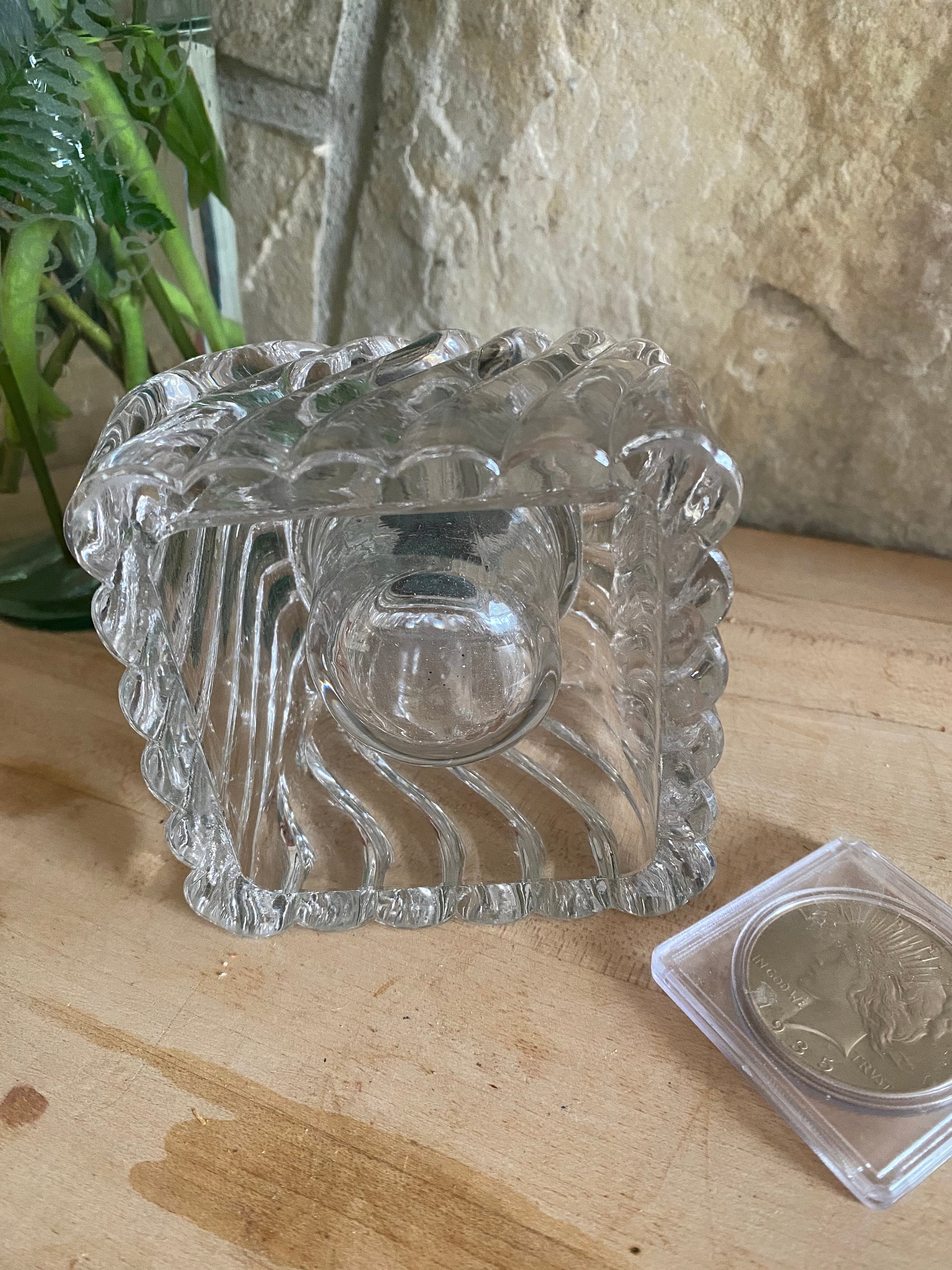 Stunning Large Antique Glass Ink Well - Beautiful Glass Intracacies ...