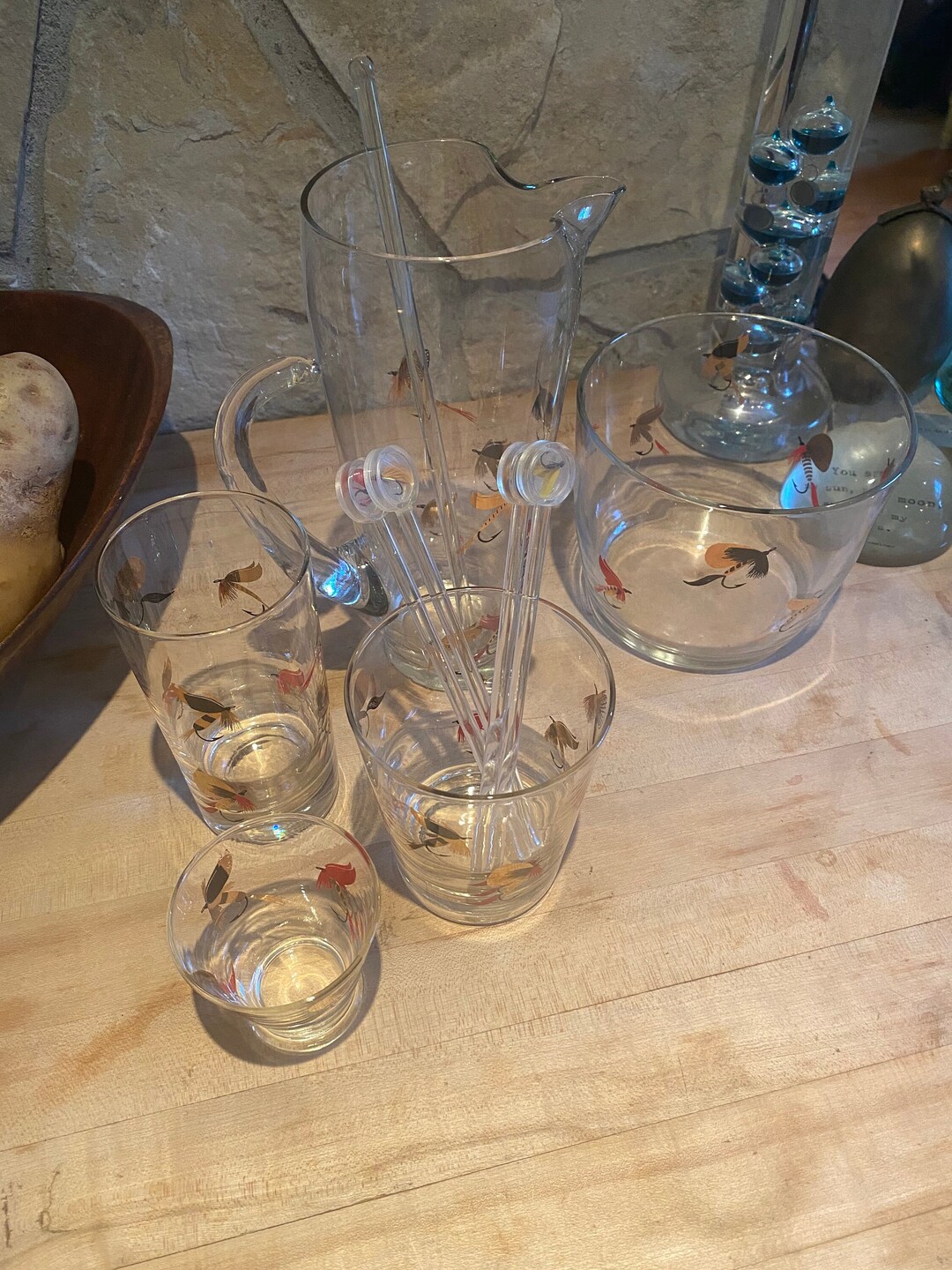 Epic 10 Piece Mid Century Modern Barware Set Authentic 50's Glassware ...