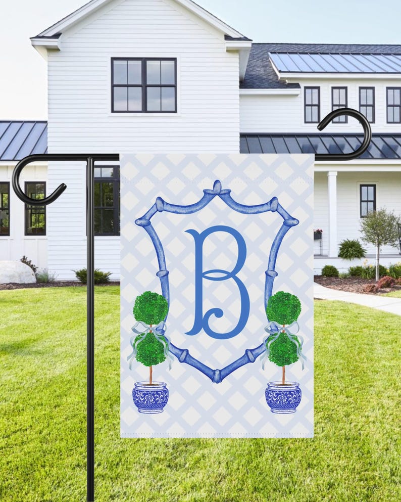 Classic Blue Garden Flag - Etsy