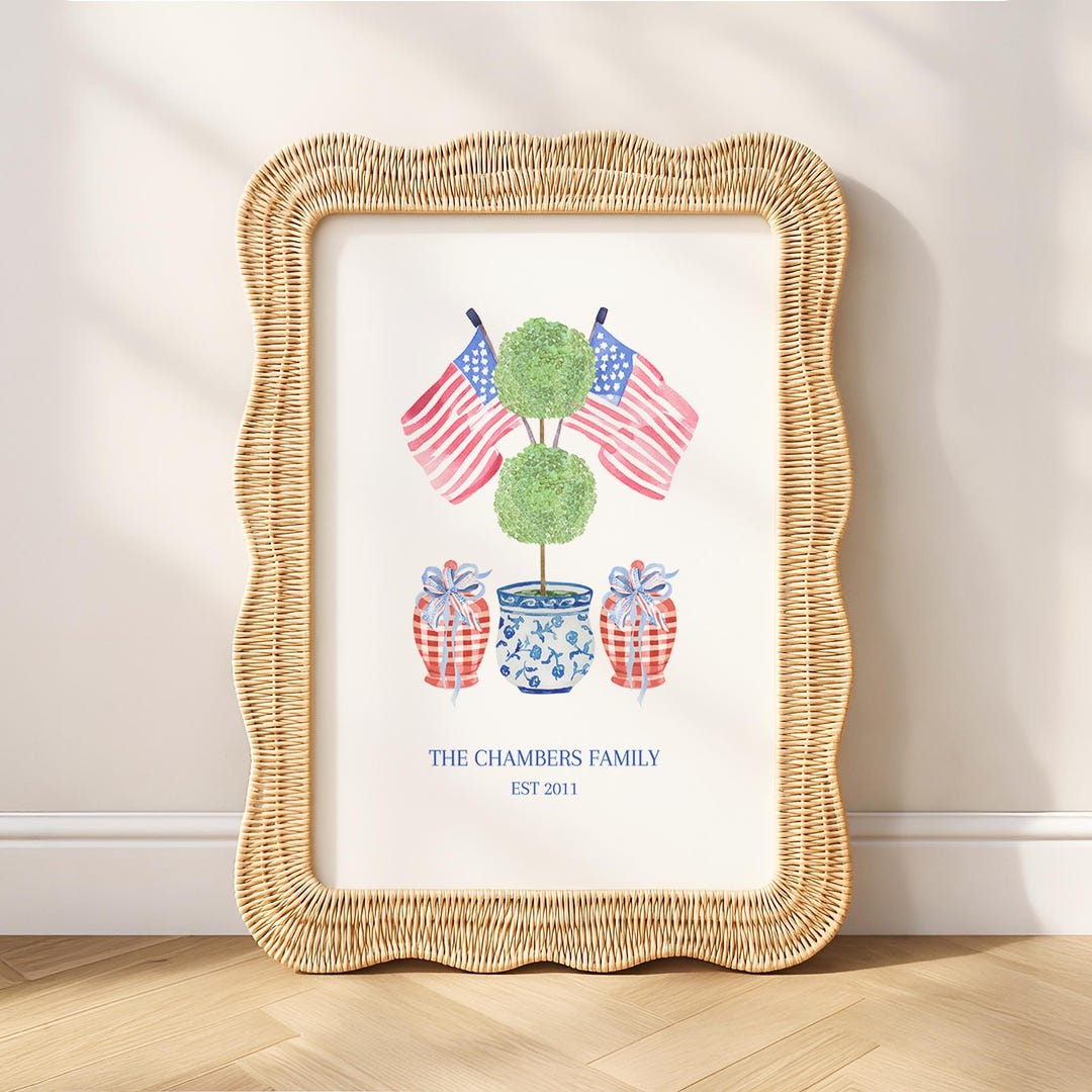 Patriotic Topiary Art Download Personalized American Flag Art Digital ...