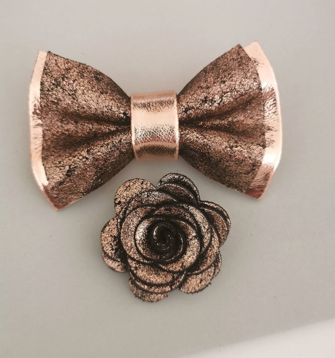 Mens Copper Bow Tie Tuxedo Set Black Metallic Rose Gold Tie - Etsy