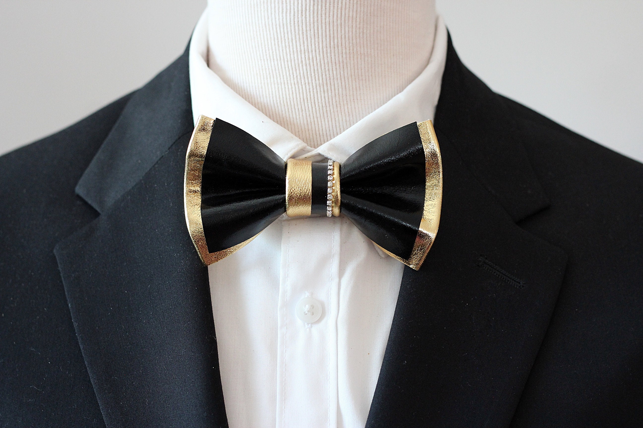Black And Gold Bow Tie
