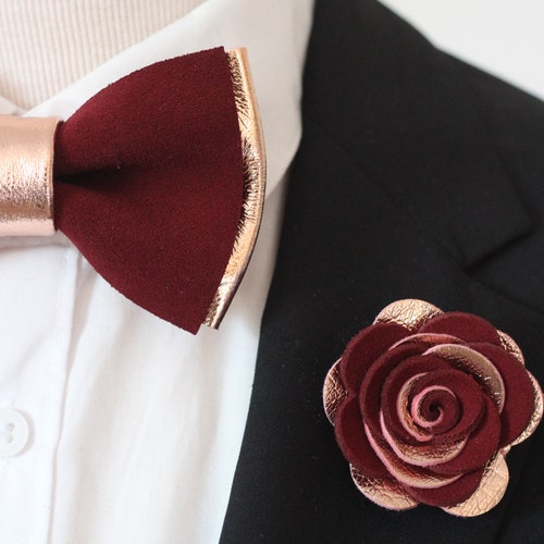 Ivory and Gold Mens Leather Bow Tie for Menivory Wedding Bow - Etsy