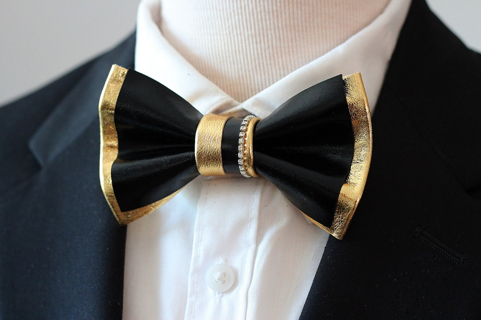 Black and Gold Mens Custom Bow Tie for Men Wedding Bow Tie - Etsy