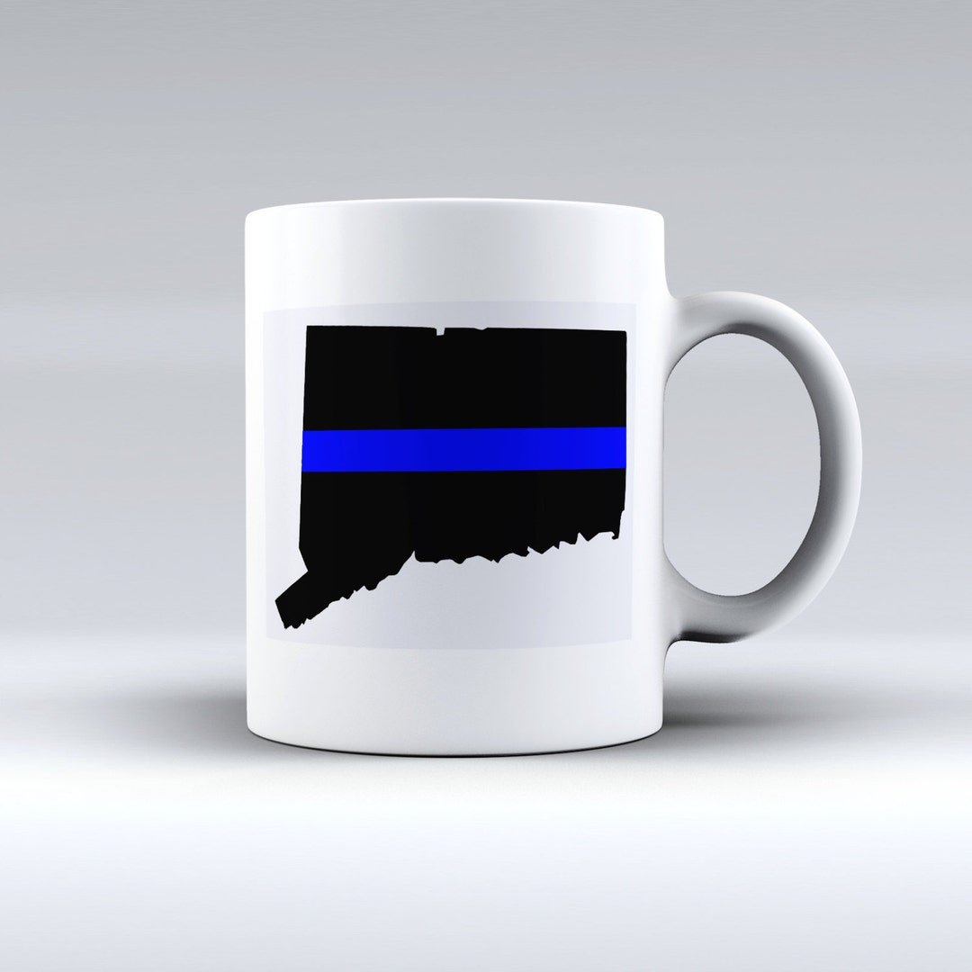Connecticut Thin Blue Line Coffee Mug Etsy