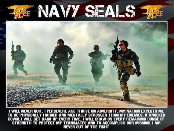 Navy Seals Poster Military Motivation Poster Navy Gift | Etsy
