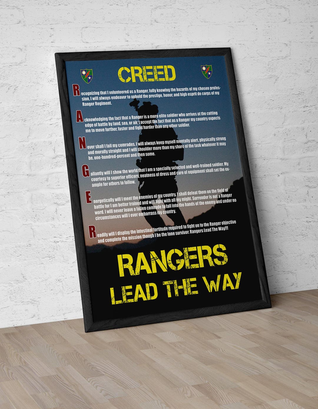 Army Ranger Creed Poster – Inspirational Military Wall Art - Etsy