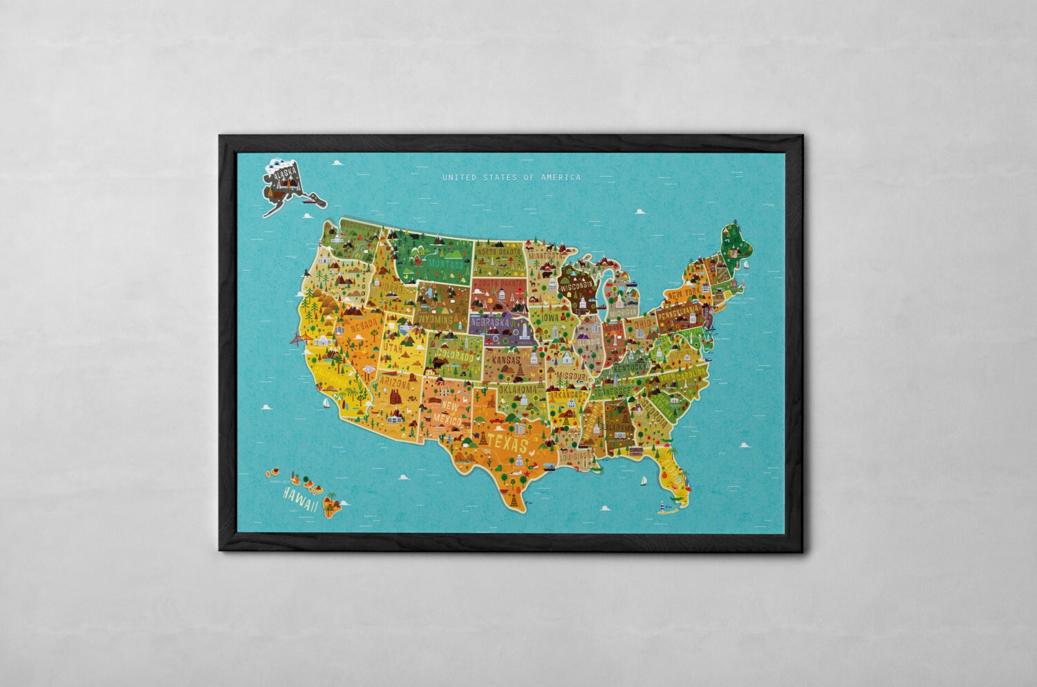 USA Map Poster MAPS1 - Etsy