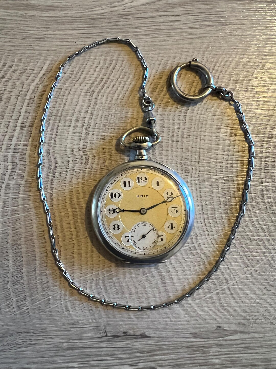 UNIC Pocket Watch With Its Chain - Silver Case - 1930s - Etsy