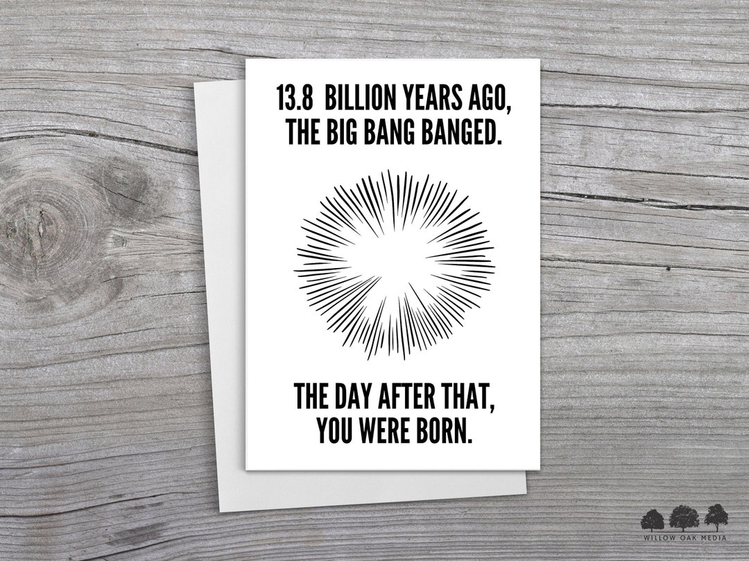5x7 Printable Funny Big Bang Birthday Card, Instant Download Rude ...