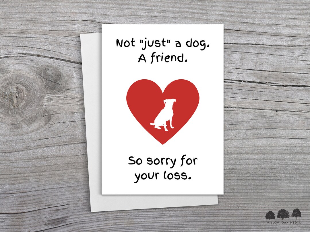 5x7 Dog Loss Sympathy Card, Printable Dog Death Condolences Greeting ...