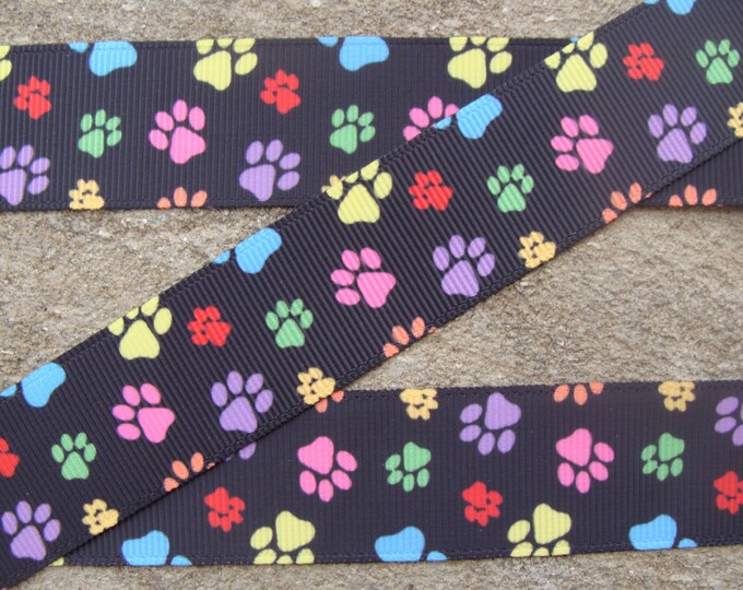 Paws Ribbon 1 Multi Color Paws Grosgrain Ribbon 5 Yards 1 Colored Paws ...