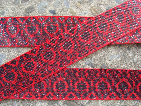 Red and Black Ribbon Fancy Ribbon Printed Ribbon 1 3 - Etsy