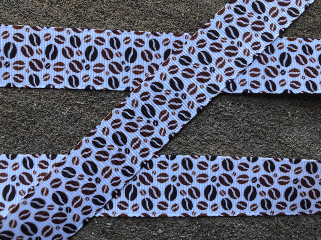 Coffee Ribbon 7/8 Breakfast Ribbon Coffee Ribbon Cooking Grosgrain Hair ...