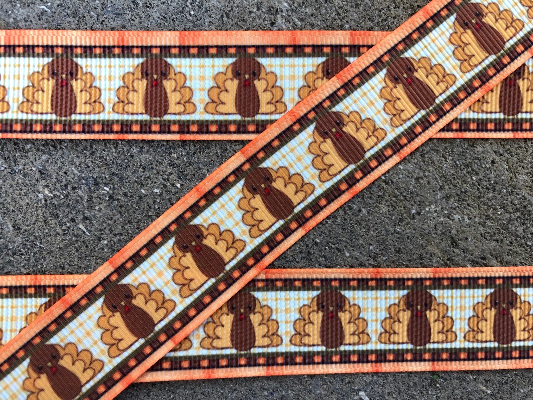 3 yards 7/8 Turkey ribbon Turkey Grosgrain Ribbon | Etsy