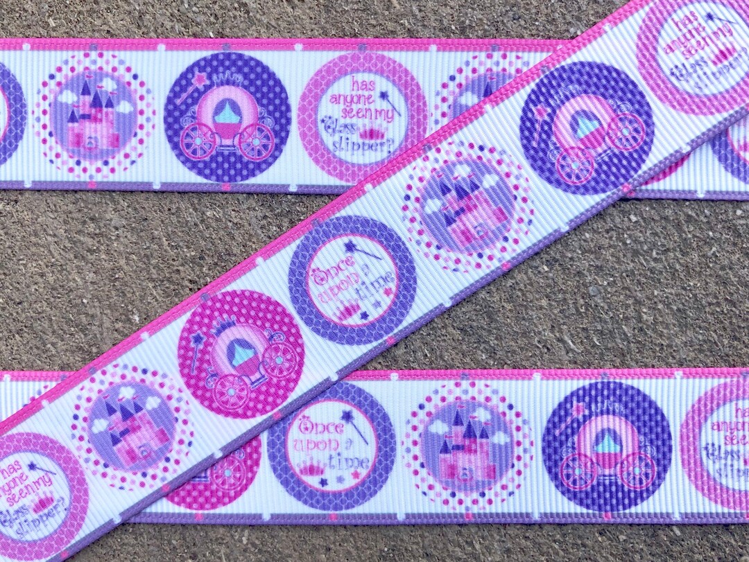 3 Yards 1" Pink and Purple Princess Ribbon Castle Ribbon Carriage ...
