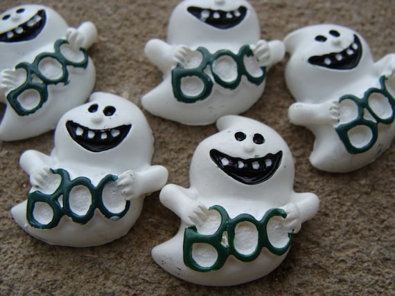 2 Halloween Ghost boo Resin Flat Back Rhinestone - Etsy