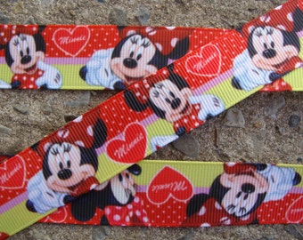 7/8 Red Minnie Mouse Grosgrain Ribbon 3 Yards Red Minnie - Etsy